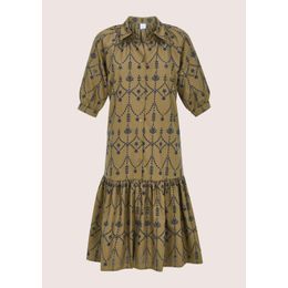 Madeleine Mode MADELEINE Damen Midikleid "Hemdblusenkleid Sommerliches Midikleid mit Volant", braun, Modern, Gr. 36, Obermaterial: 100% Baumwolle CO., Kleider,