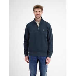 Lerros Herren Sweatshirt "Herren Troyer, sportiv gerippt", blau, Gr. M, 100% Baumwolle, Sweatshirts