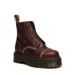 Dr. Martens Damen Plateaustiefelette "Sinclair Flower", Gr. 42rotbraun, Leder, Schuhe, Plaeau, Stiefelette, Front Zip Boots mit Flower Pr&auml;gung und