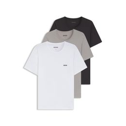 BOSS Herren T-Shirt "TShirtRN 3P Classic", Gr. S, bunt, Jersey, Obermaterial: 100% Baumwolle, Shirts, mit BOSS Stickerei