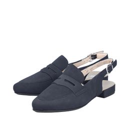 Rieker Damen Slingsandale, Gr. 42nachtblau, Lederimitat, unifarben, Schuhe, Sabot, Sommerschuh, Blockabsatz, mit verstellbarem Riemchen