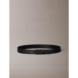 Calvin Klein Herren Lederg&uuml;rtel "CK BUCKLE SMOOTH 35MM", schwarz, Gr. 95, unifarben, Web, B&uuml;ffelleder, G&uuml;rtel, Gr&ouml;&szlig;enverstellbar mit Metallschlie&szlig;e