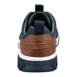 Bugatti Herren Sneaker, Gr. 43, blau, Lederimitat, Textil, Schuhe, mit Label und Kontrastbesatz, Freizeitschuh, Halbschuh, Schn&uuml;rschuh