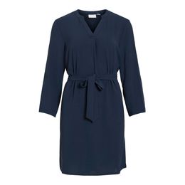 Vila Damen Minikleid "VIJOSA 3/4 V-NECK DRESS"navy blazer, Gr. 38, unifarben, Web, Obermaterial: 100% Polyester, Kleider, Sommerkleid