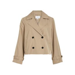 Vila Damen Kurzmantel "VIADDISON L/S SHORT JACKET - NOOS", beige, Gr. 42, unifarben, Web, Obermaterial: 100% Polyester, M&auml;ntel