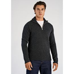 LINDBERGH Herren Troyer "Troyer Relaxed Fit", grau, Gr. M, unifarben, Obermaterial: 80% Wolle, 20% Nylon, Pullover