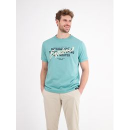 Lerros Herren T-Shirt "Herren Jersey T-Shirt mit Brustprint", blau, Gr. S, 100% Baumwolle, Shirts