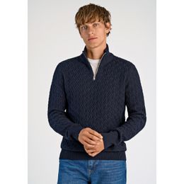 LINDBERGH Herren Troyer "Troyer Relaxed Fit", blau, Gr. XL, unifarben, Obermaterial: 60% Baumwolle, 40% Polyester, Pullover