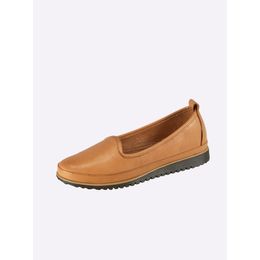 Andrea Conti Damen Slipper, Gr. 36, braun, Glattleder, Leder, Schuhe