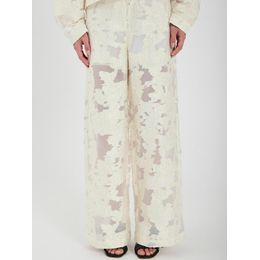 Chinohose NORR "NORR Trouser Burna", Damen, Gr. 38, Normalgr&ouml;&szlig;en, ivory, Obermaterial: 96% Polyester, 4% Polyamid, Hosen Chinohose