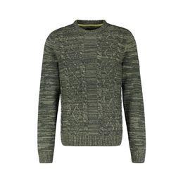 Lerros Herren Strickpullover "Strickpullover in Kabelstrickoptik", gr&uuml;n, Gr. 6XL, 60% Baumwolle, 40% Polyacryl, Pullover
