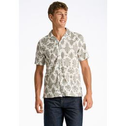 Junk De Luxe Herren Kurzarmhemd "Freizeithemd (Kurzarm) Loose Fit", gr&uuml;n, Gr. L, Obermaterial: 53% Baumwolle, 47% Lyocell, Hemden