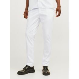 Jack & Jones JACK & JONES Herren Chinohose "JJIMARCO mit Badge und hohem Tragekomfort", wei&szlig;, Gr. 30, unifarben, Web, Obermaterial: 98% Baumwolle, 2% Elasthan,