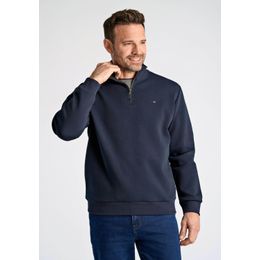 Bison Herren Troyer "Troyer Comfort Fit", blau, Gr. L, unifarben, Obermaterial: 83% Baumwolle, 14% Polyester, 3% Elasthan, Pullover