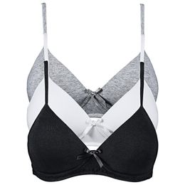 bonprix Damen Schalen-BH "Schalen BH ohne B&uuml;gel mit Baumwolle (3er Pack)", Gr. 80, schwarz, Obermaterial: 95% Baumwolle, 5% Elasthan. Futter: 100%