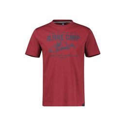 Lerros Herren T-Shirt "T-Shirt mit Outdoorprint in Gro&szlig;en Gr&ouml;&szlig;en"maple rot, Gr. 6XL, 100% Baumwolle, Shirts
