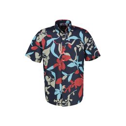 Lerros Herren Kurzarmhemd "Sommerliches Baumwoll-Leinenhemd in &Uuml;bergr&ouml;&szlig;en", blau, Gr. XXXL, 80% Baumwolle, 20% Leinen, Hemden