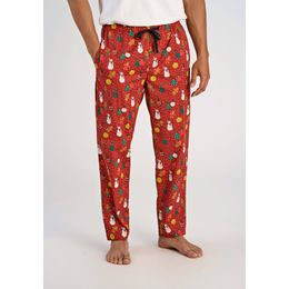 LINDBERGH Herren Schlafhose "Pyjamas Comfort Fit", Gr. XLrot, Obermaterial: 97% Baumwolle, 3% Elasthan, Hosen