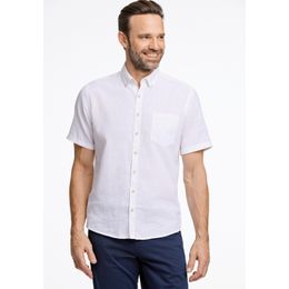 JACK'S INN 54 JACK&rsquo;S Herren Leinenhemd "Leinenhemd (Kurzarm) Regular Fit", wei&szlig;, Gr. L, Obermaterial: 55% Leinen, 45% Baumwolle, Hemden