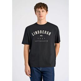 LINDBERGH Herren Kurzarmshirt "T-Shirt (Kurzarm) Relaxed Fit", schwarz, Gr. XL, unifarben, Obermaterial: 100% Baumwolle, Shirts