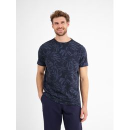 Lerros Herren T-Shirt "T-Shirt mit Stretchanteil", blau, Gr. S, 95% Baumwolle, 5% Elasthan, Shirts