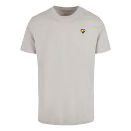 MisterTee Herren T-Shirt "MisterTee Glossy Heart Pride Tee"lightasphalt, Gr. M, bedruckt, 100% Baumwolle, Shirts