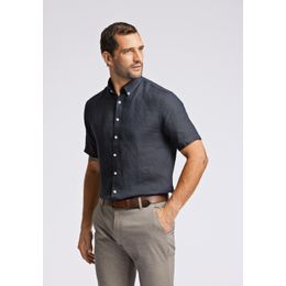 LINDBERGH Herren Leinenhemd "Leinenhemd Modern Fit", schwarz, Gr. S, Obermaterial: 100% Leinen, Hemden