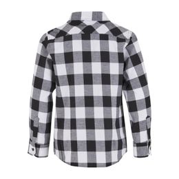 Urban Classics M&auml;dchen Langarm-Poloshirt "Urban Classics Herren Boys Checked Flanell Shirt"schwarz, wei&szlig;, Gr. 158, kariert, 100% Baumwolle, Shirts