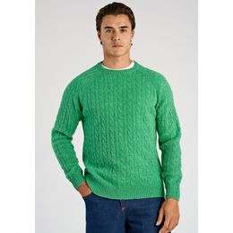 LINDBERGH Herren Strickpullover "Strickpullover Relaxed Fit"bright gr&uuml;n mel, Gr. L, Obermaterial: 80% Wolle, 20% Nylon, Pullover