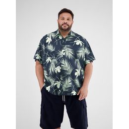 Lerros Herren Kurzarmhemd "Herrenhemd in &Uuml;bergr&ouml;&szlig;en, Hawaiian-Style", blau, Gr. XXXL, 100% Baumwolle, Hemden