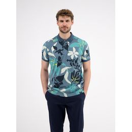 Lerros Herren Poloshirt "Poloshirt, sommerlich-floral gemustert", blau, Gr. XXXL, 100% Baumwolle, Shirts