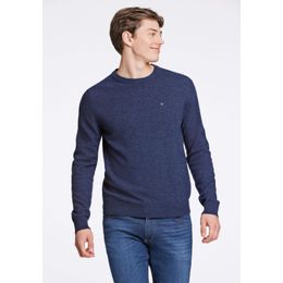 Strickpullover Junk De Luxe "Strickpullover Relaxed Fit", Herren, Gr. XL, dk blau mel, Obermaterial: 80% Wolle, 20% Polyamid, Rundhals, Pullover Strickpullover