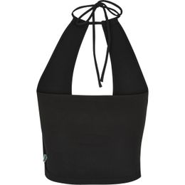 Urban Classics Damen Muskelshirt "Urban Classics Damen Ladies Short Wraped Neckholder Top"schwarz, Gr. S, unifarben, 95% Baumwolle, 5% Elasthan,