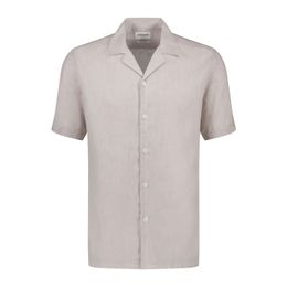 LINDBERGH Herren Leinenhemd "Leinenhemd (Kurzarm) Relaxed Fit", beige, Gr. XXXL, Obermaterial: 55% Leinen, 45% Baumwolle, Hemden