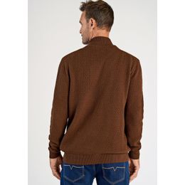 Bison Herren Troyer "Troyer Comfort Fit", braun, Gr. XXL, unifarben, Obermaterial: 70% Baumwolle, 30% Polyester, Pullover