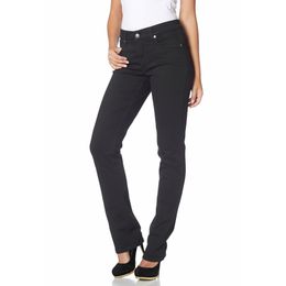 MAC Damen Stretch-Jeans "Melanie", schwarz, Gr. 44, unifarben, Denim/Jeans, Obermaterial: 98% Baumwolle, 2% Elasthan, Jeans, Gerade geschnitten
