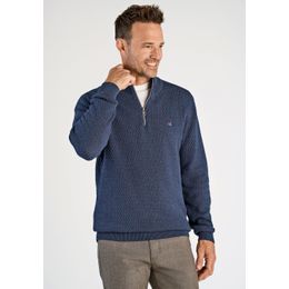 Bison Herren Troyer "Troyer Comfort Fit", blau, Gr. L, unifarben, Obermaterial: 70% Baumwolle, 30% Polyester, Pullover