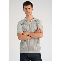 LINDBERGH Herren Langarm-Poloshirt "Poloshirt (Langarm) Relaxed Fit", grau, Gr. L, Obermaterial: 100% Baumwolle, Shirts
