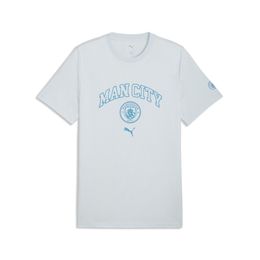 Puma Herren T-Shirt "Manchester City ftblCulture T-Shirt Herren"sea glass tropical blau, Gr. XL, Obermaterial: 100% Baumwolle. Rippe: 75% Baumwolle,