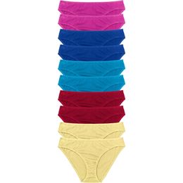 bonprix Damen Slip "Slip (10er Pack)", Gr. 40, rosa, Obermaterial: 100% Baumwolle, Unterhosen, bequeme Passform, aus Baumwolle, verschiedene Farben,