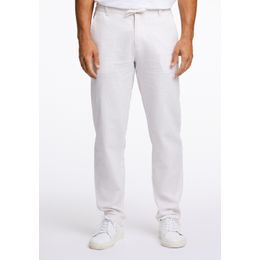 LINDBERGH Herren Leinenhose "Leinenhose Relaxed Fit", wei&szlig;, Gr. XL, meliert, Obermaterial: 55% Leinen, 45% Baumwolle, Hosen