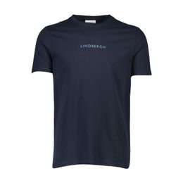 LINDBERGH Herren Kurzarmshirt "T-Shirt (Kurzarm) Relaxed Fit", blau, Gr. M, unifarben, Obermaterial: 100% Baumwolle, Shirts