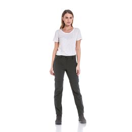 Sch&ouml;ffel SCH&Ouml;FFEL Damen Zip-off-Hose "Pants Ascona Zip Off", grau, Gr. 44, Obermaterial: 89% Nylon, 11% Elasthan, Hosen, aus Nylon, mit Elasthan-Anteil,