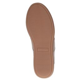 Caprice Damen Plateausneaker, Gr. 40,5wei&szlig;, beige, Leder, Schuhe, Freizeitschuh, Halbschuh, Schn&uuml;rschuh mit Kontrastbesatz