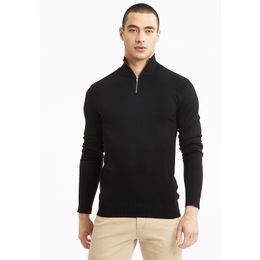 LINDBERGH Herren Troyer "Troyer Slim Fit", schwarz, Gr. L, Obermaterial: 80% Viskose, 20% Nylon, Pullover