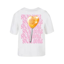 MISS TEE Damen T-Shirt "Miss Tee Damen Sugar Bomb Tee"wei&szlig;, Gr. S, bedruckt, 100% Baumwolle, Shirts