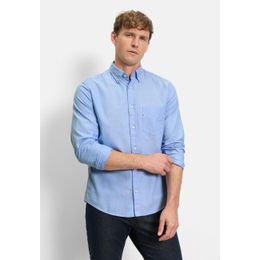 OLYMP Herren Langarmhemd "OLYMP Casual, regular fit, Button-down"blau, Gr. XL, 100% Baumwolle, Hemden