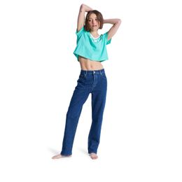 Roxy Damen Straight-Jeans "Moonrise Long Mid Ocean Blue"ocean blau, Gr. 26, Obermaterial: 74% Baumwolle, 25% Recycled Baumwolle, 1% Elasthan., Jeans