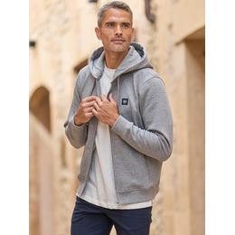 Lerros Herren Sweatjacke "Hoodie Sweat-Jacke"platinum grau melange, Gr. L, 50% Baumwolle, 50% Polyester, Sweatjacken, Kapuzensweatjacke mit Tunnelzug