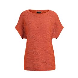 GOLDNER Damen Strickpullover "Kurzarm Baumwoll-Strickshirt", orange, Gr. 46, Obermaterial: 50% Baumwolle CO. 50% Polyacryl PAN., Pullover,